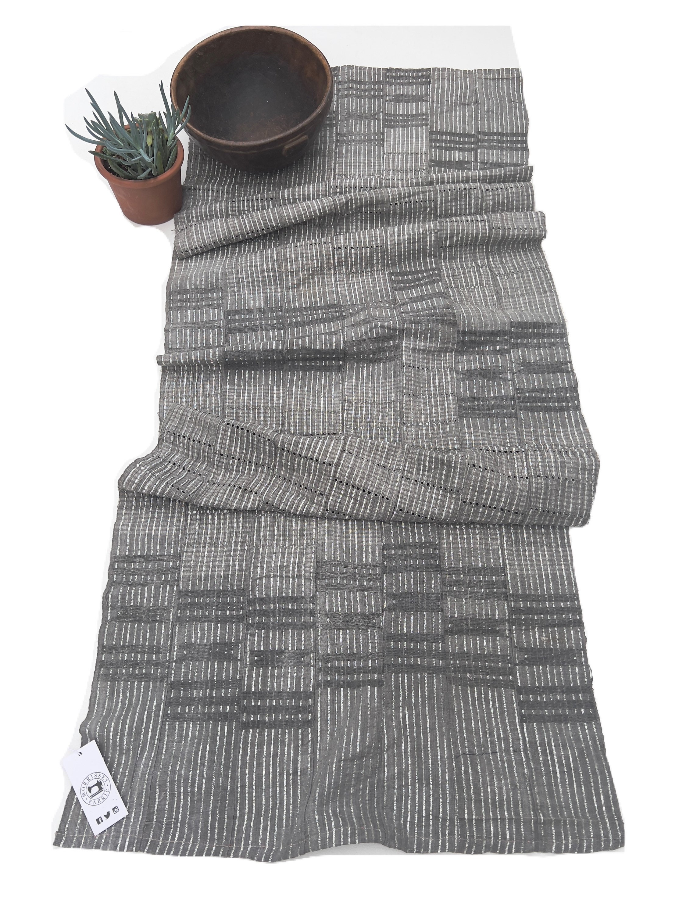 Vintage Mud Cloth African Fabric, Aso Oke, (Asoks) Yarn Dyed stripe ...