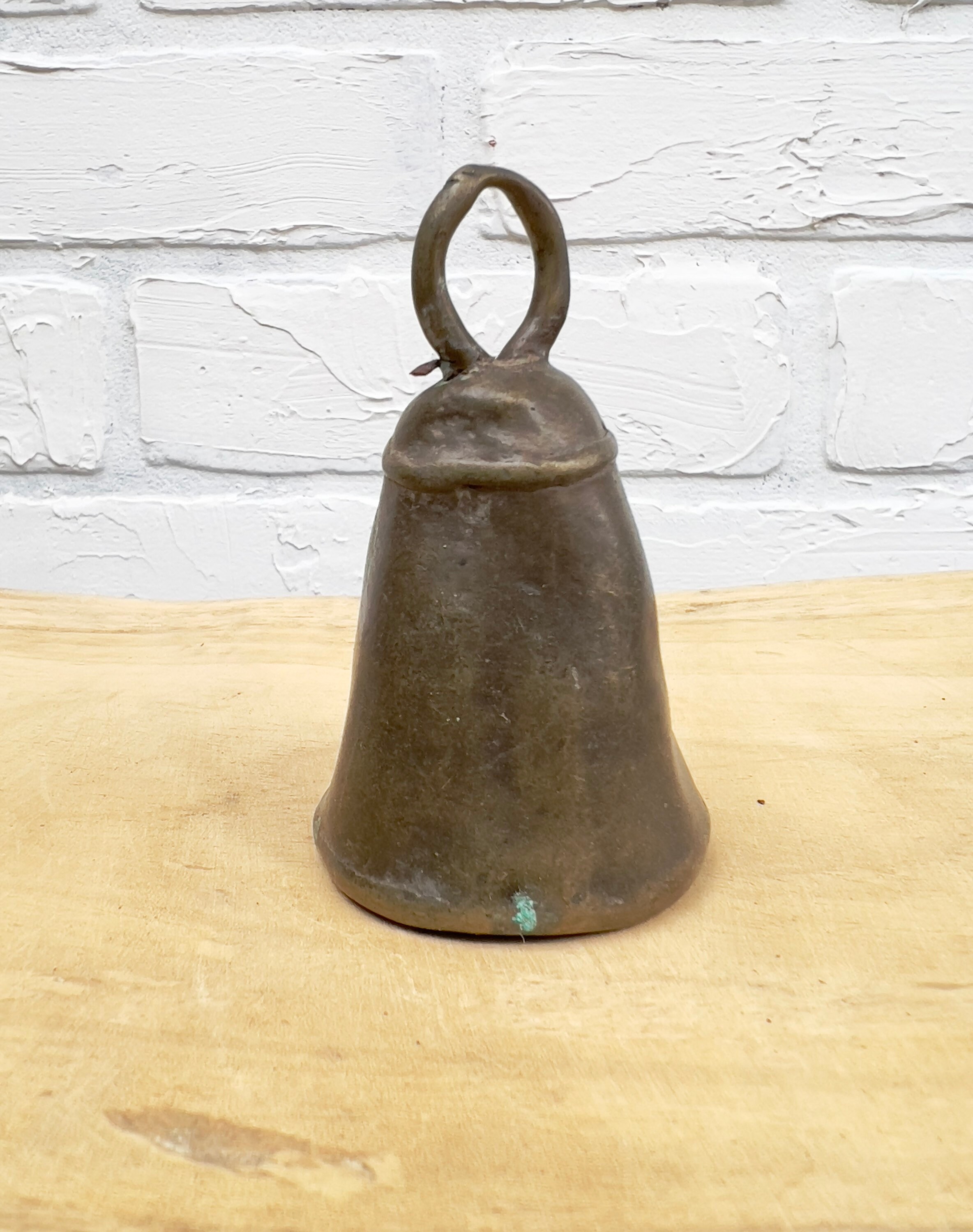 Vintage, Brass Cow Bell, Small Rustic African hand made brass bell ...