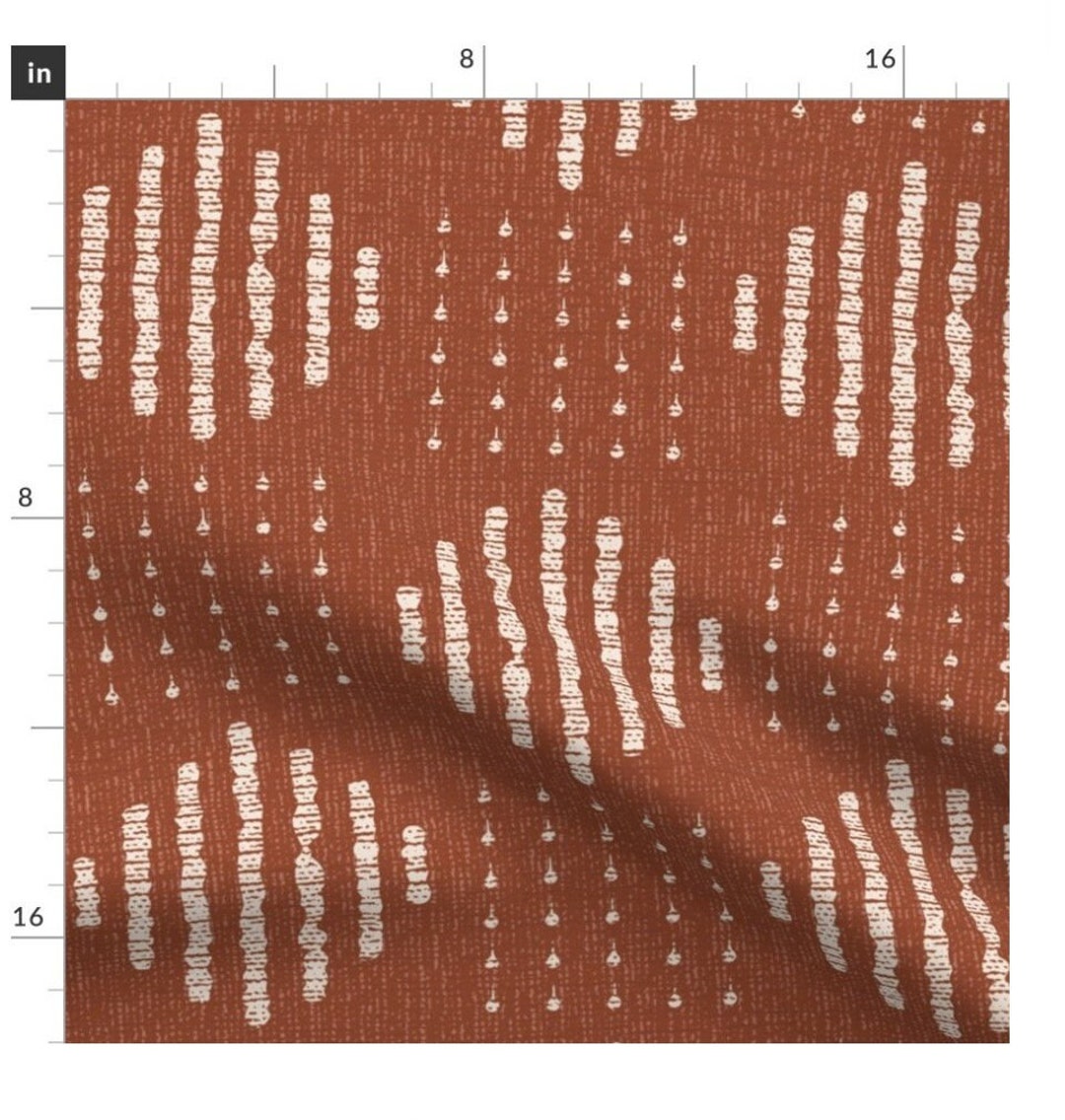 Boho Cotton Mud Cloth Fabric, Rust Upholstery Print (swatch) - Etsy