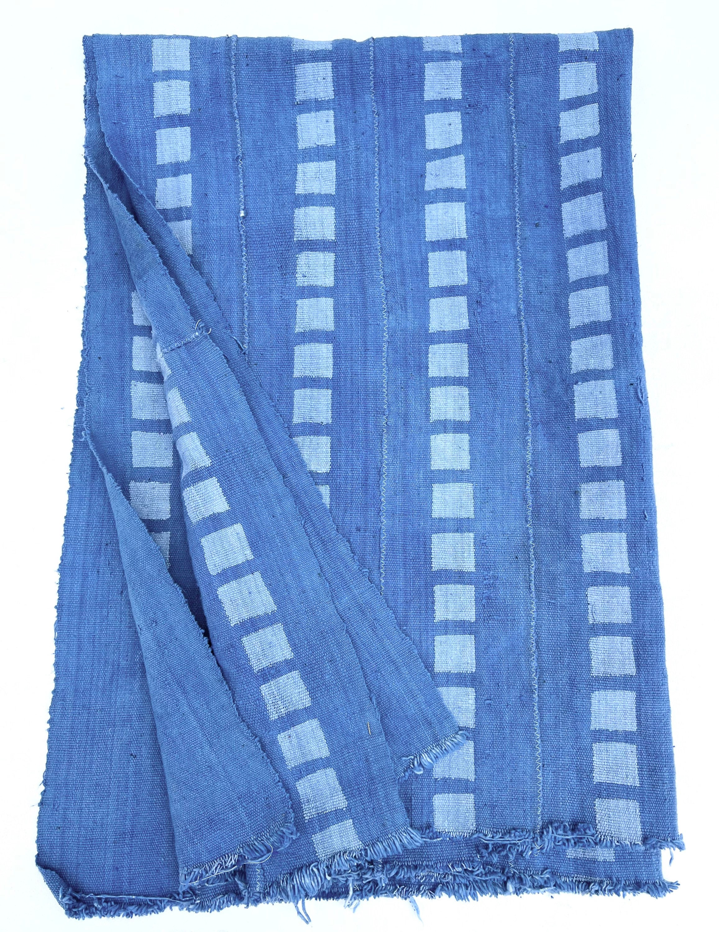 Mud Cloth Fabric, Blue Mud cloth throw, Authentic African mudcloth ...