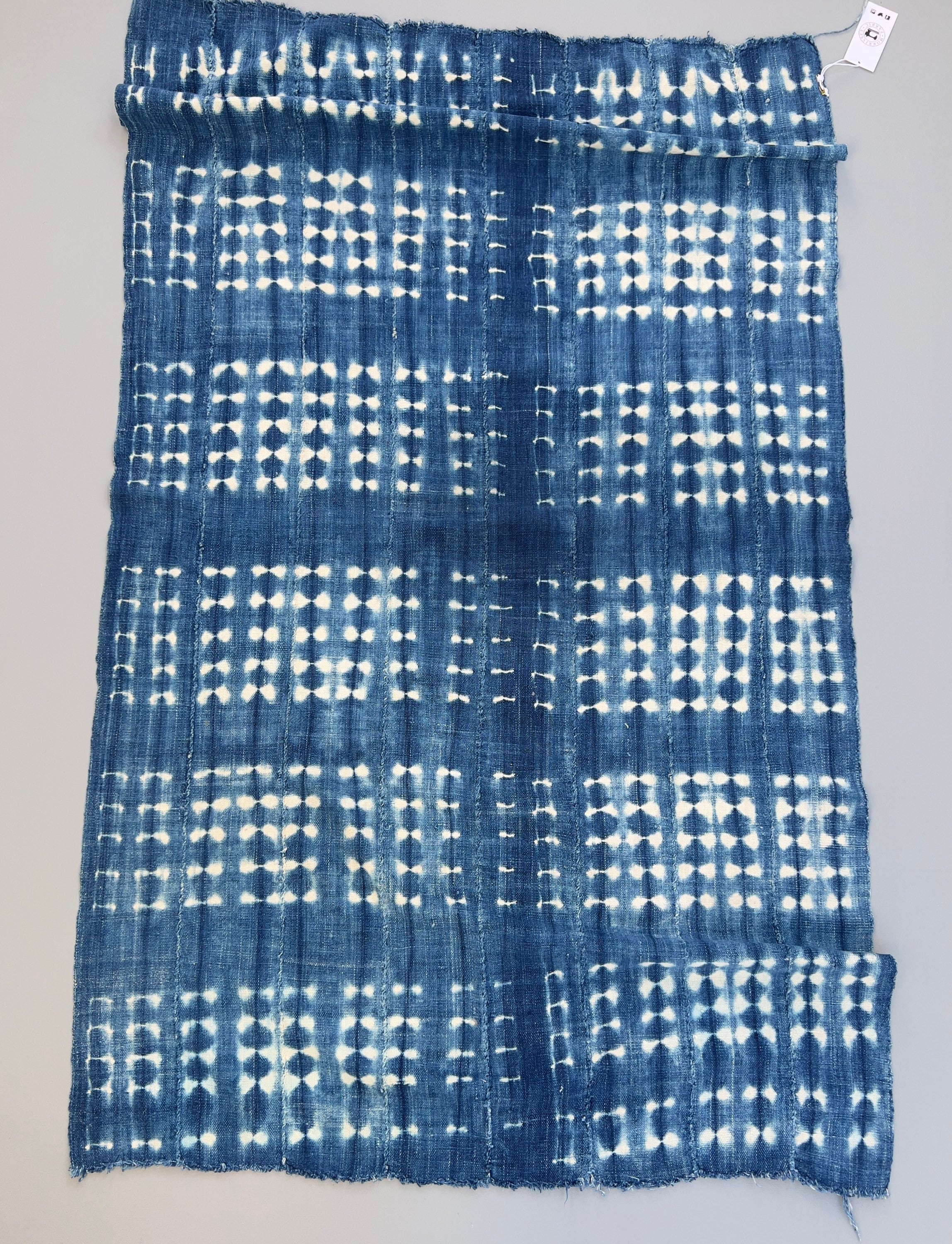 Vintage Mud Cloth, indigo blue tie dye throw, Vintage Shibori mudcloth ...