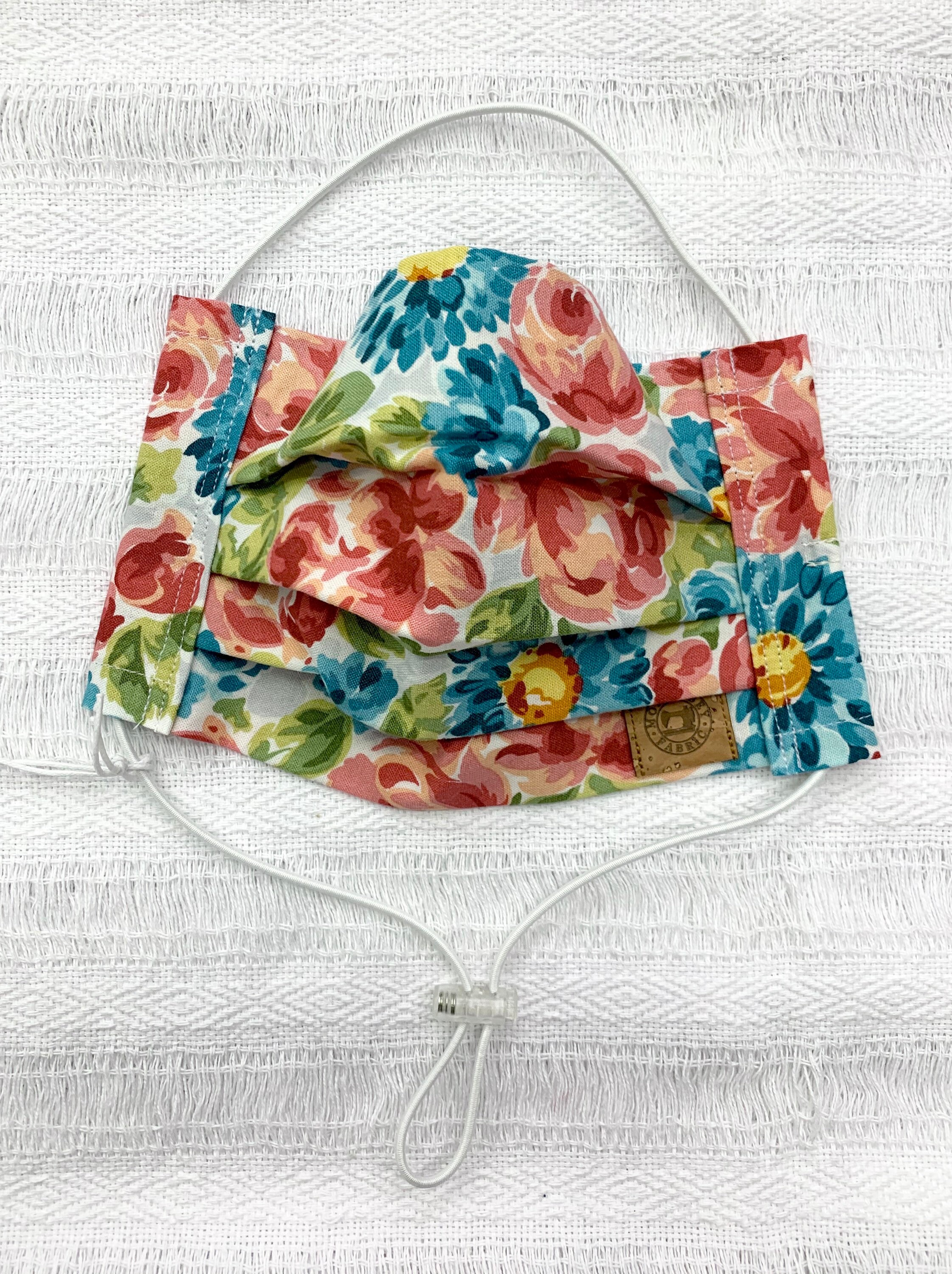 Face mask, Pleated face mask, floral face mask, adjustable facemask ...