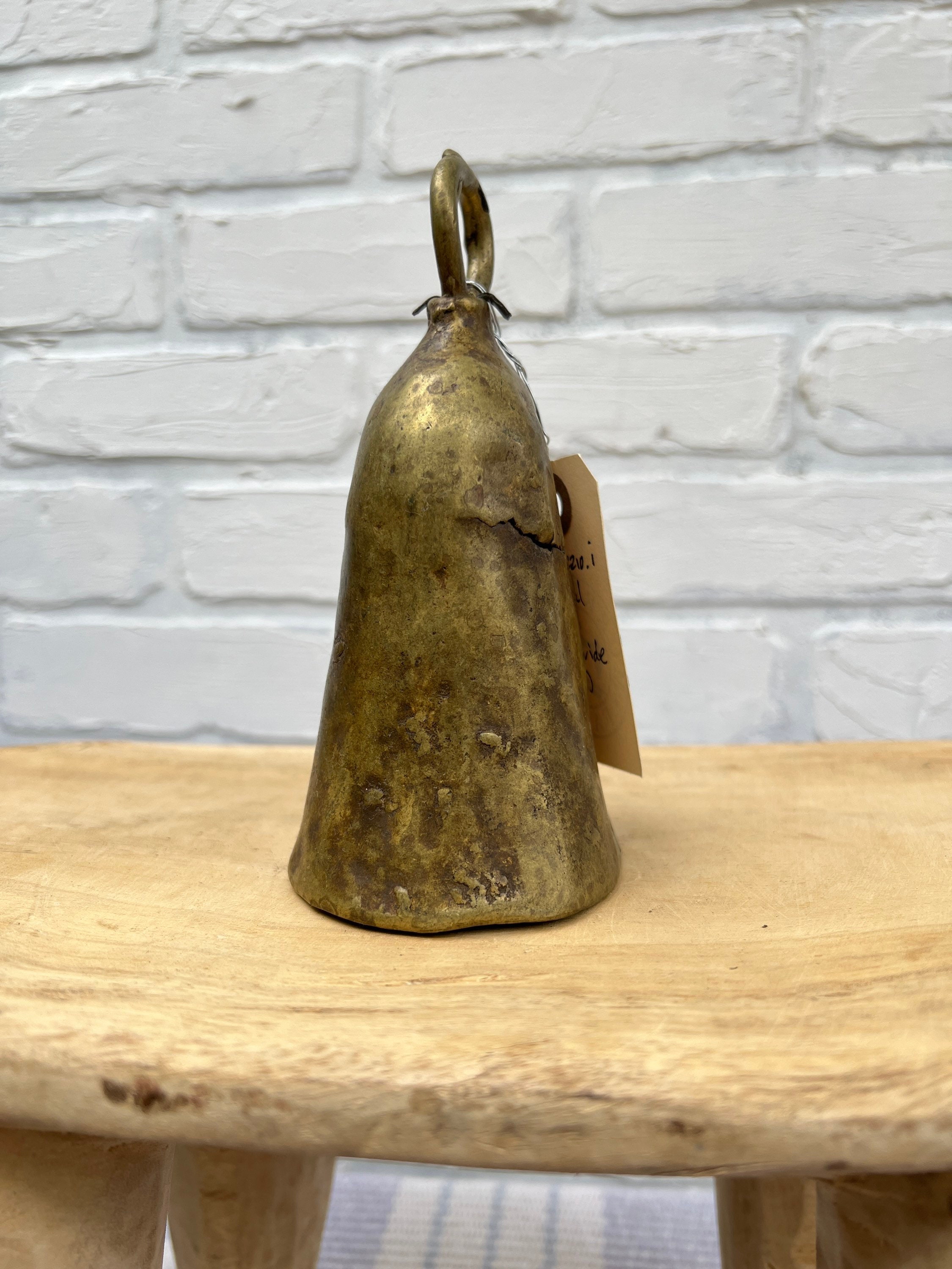 Vintage, Large Brass Cow Bell, African hand made brass bell, Home Decor ...