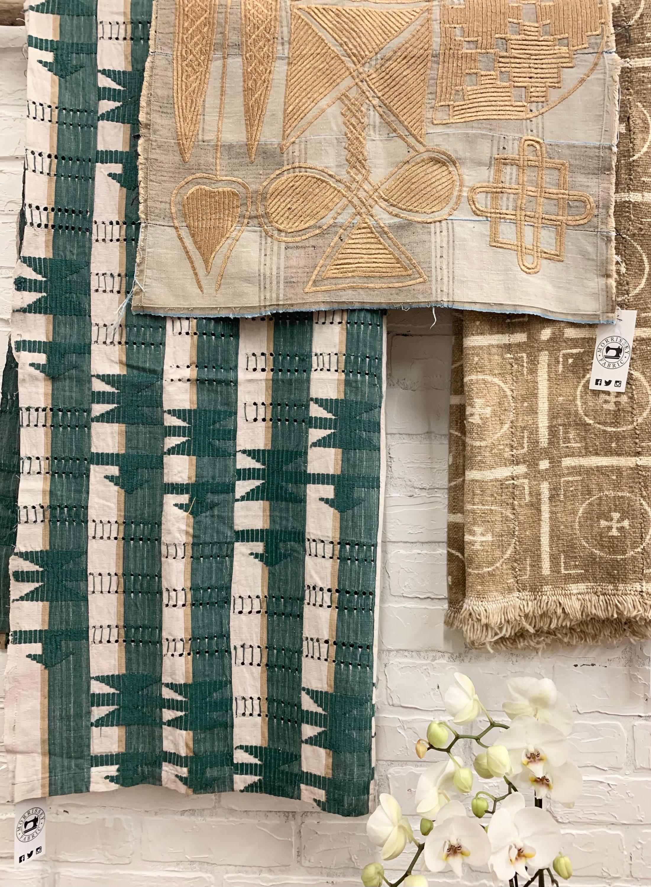 African Fabric, Aso Oke, (Asoks) Hand made, Nigeria, All Cotton