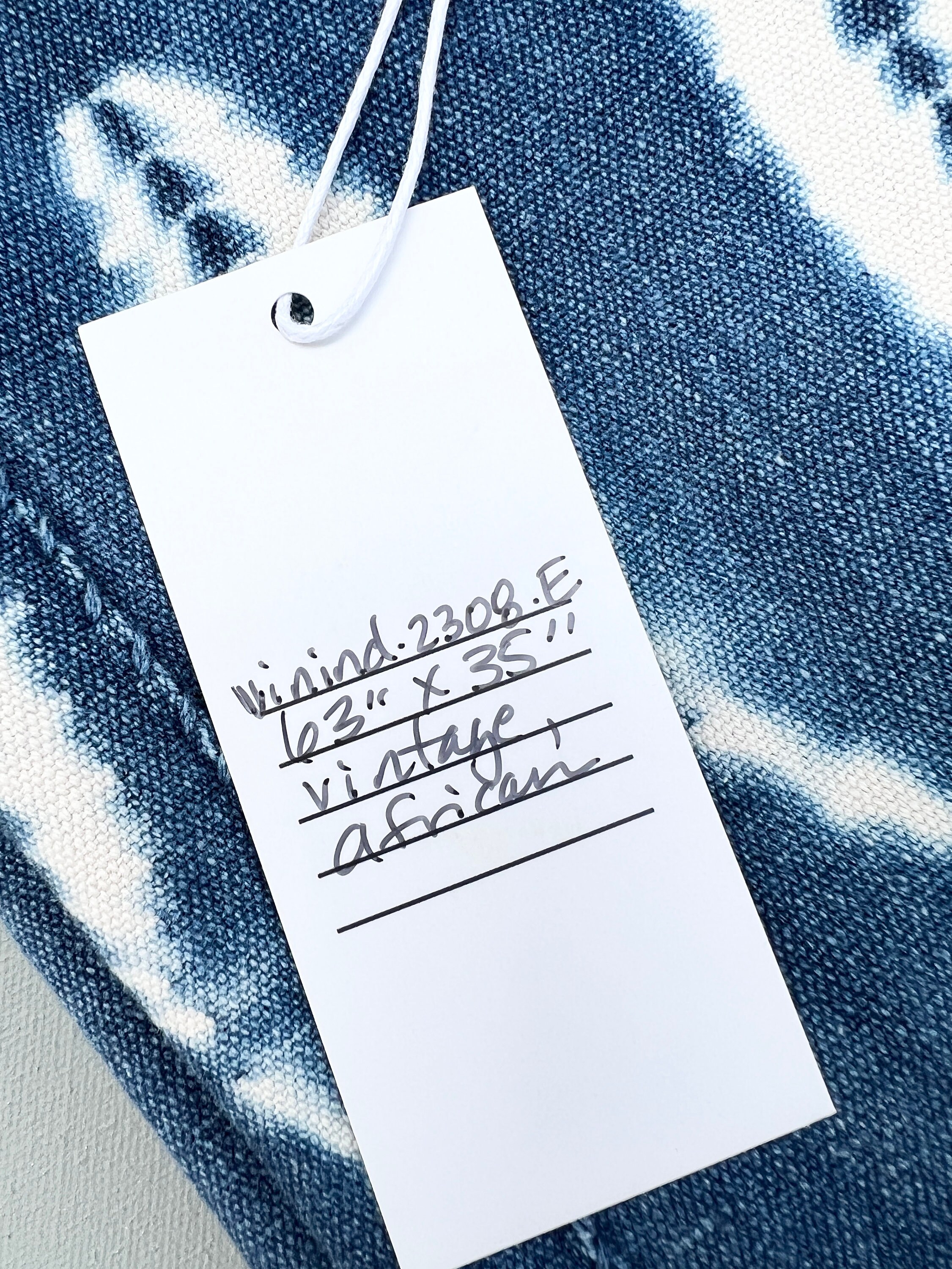 Vintage Shibori, tie dyed Fish indigo mudcloth, African textile with ...