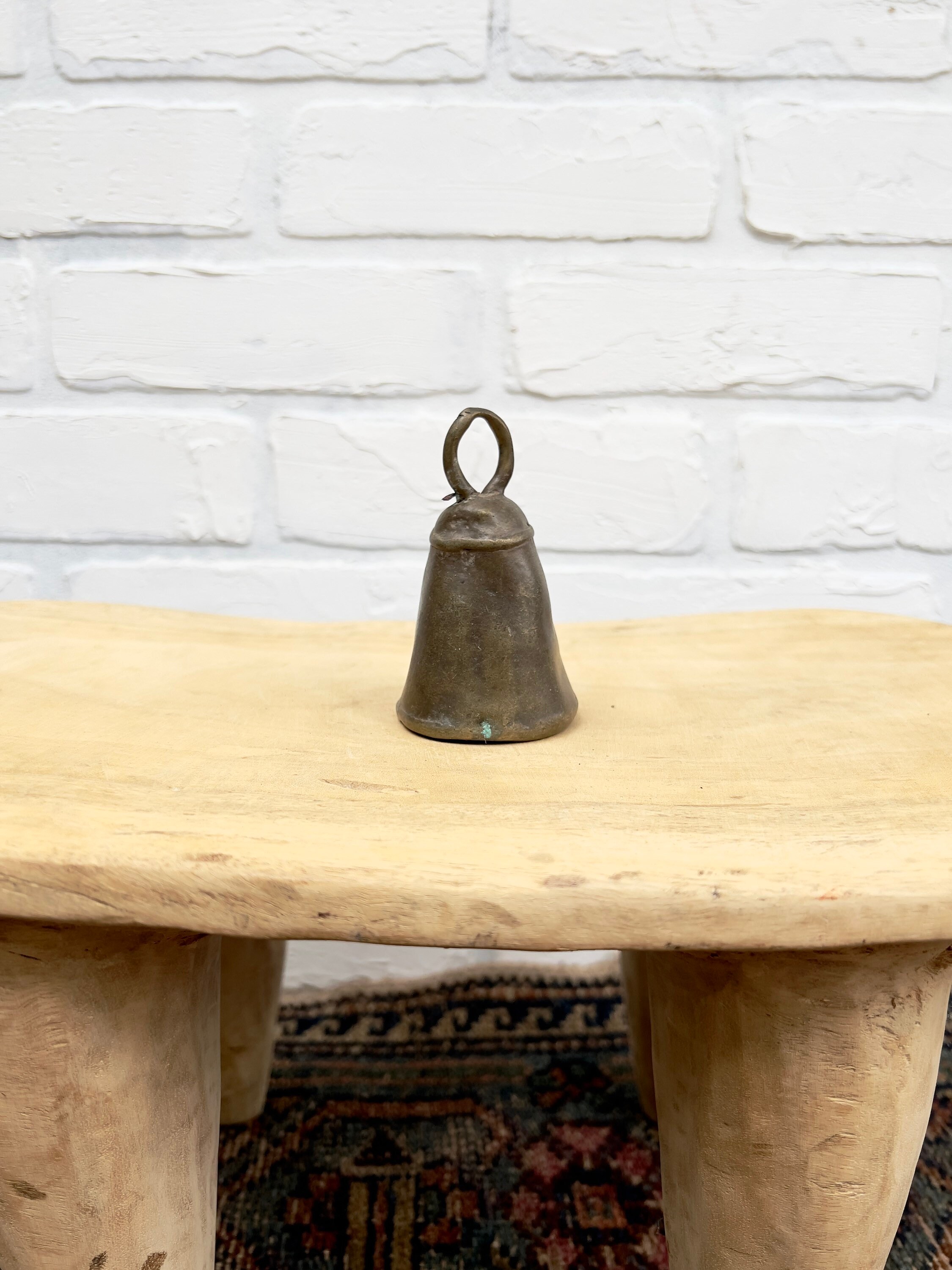 Vintage, Brass Cow Bell, Small Rustic African hand made brass bell ...