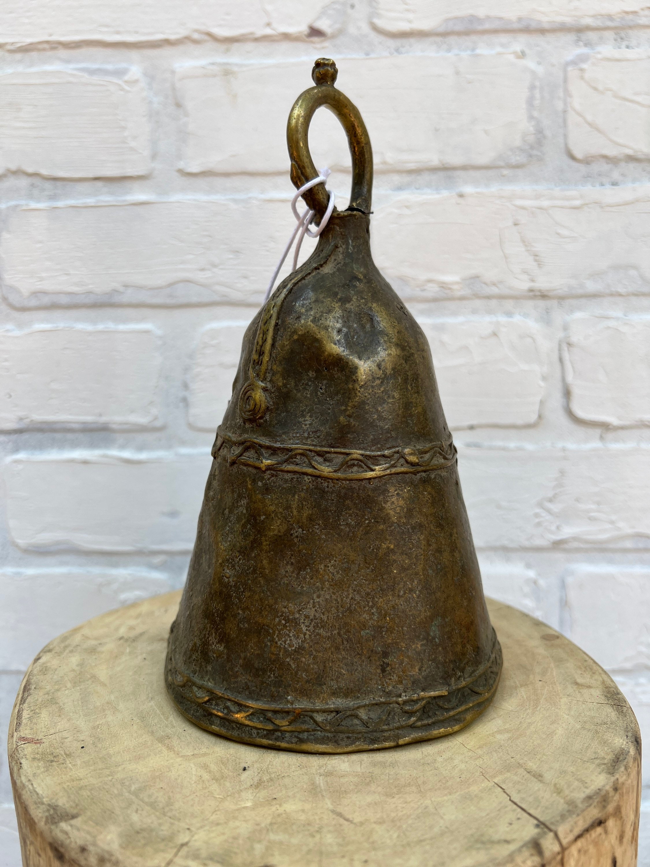 Vintage, Large Brass Cow Bell, African hand made brass bell, Home Decor ...