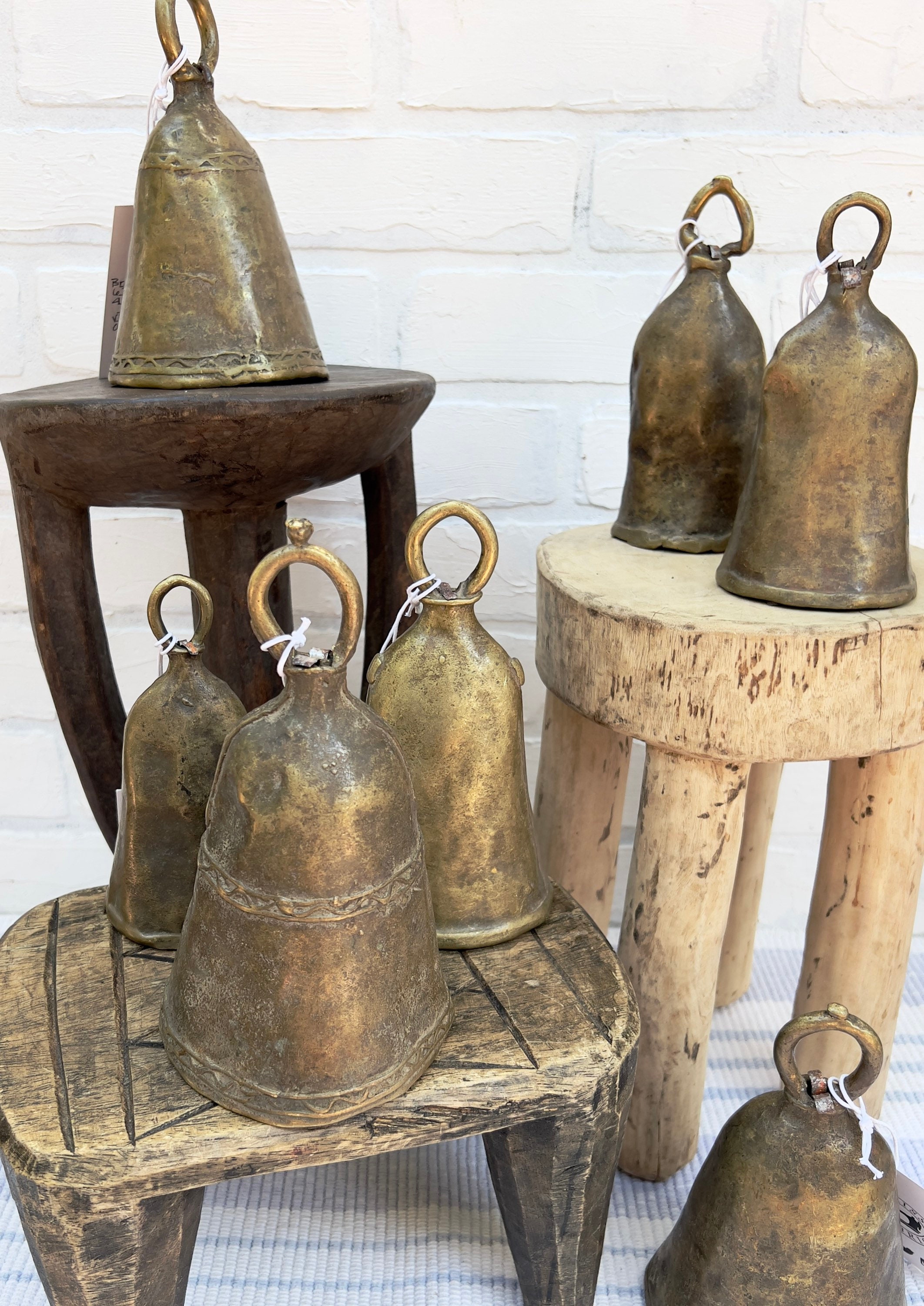 Vintage, Large Brass Cow Bell, African hand made brass bell, Home Decor ...