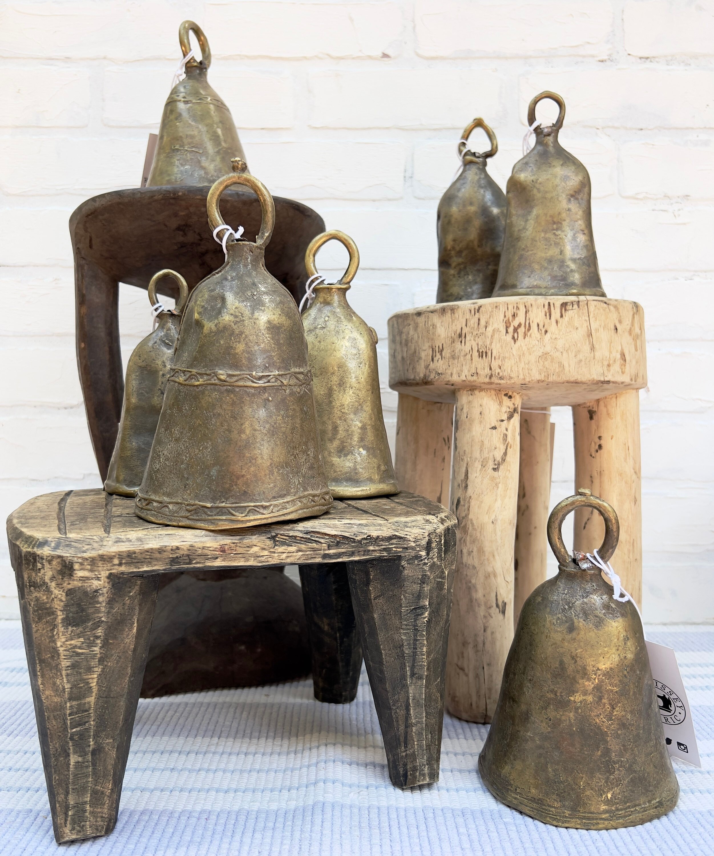 Vintage, Brass Cow Bell, Rustic African hand made brass bell, Home ...