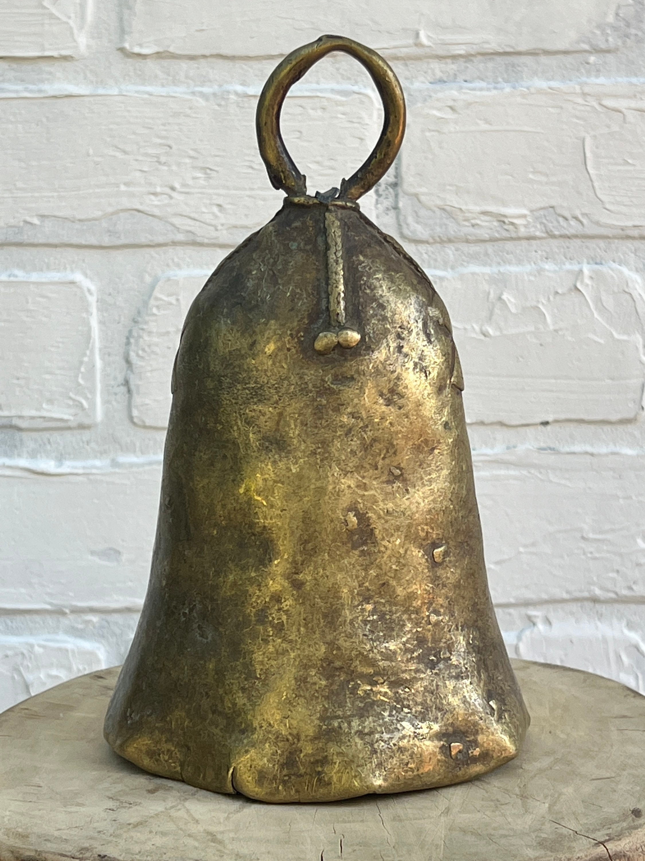 Vintage, Large Brass Cow Bell, African hand made brass bell, Home Decor ...