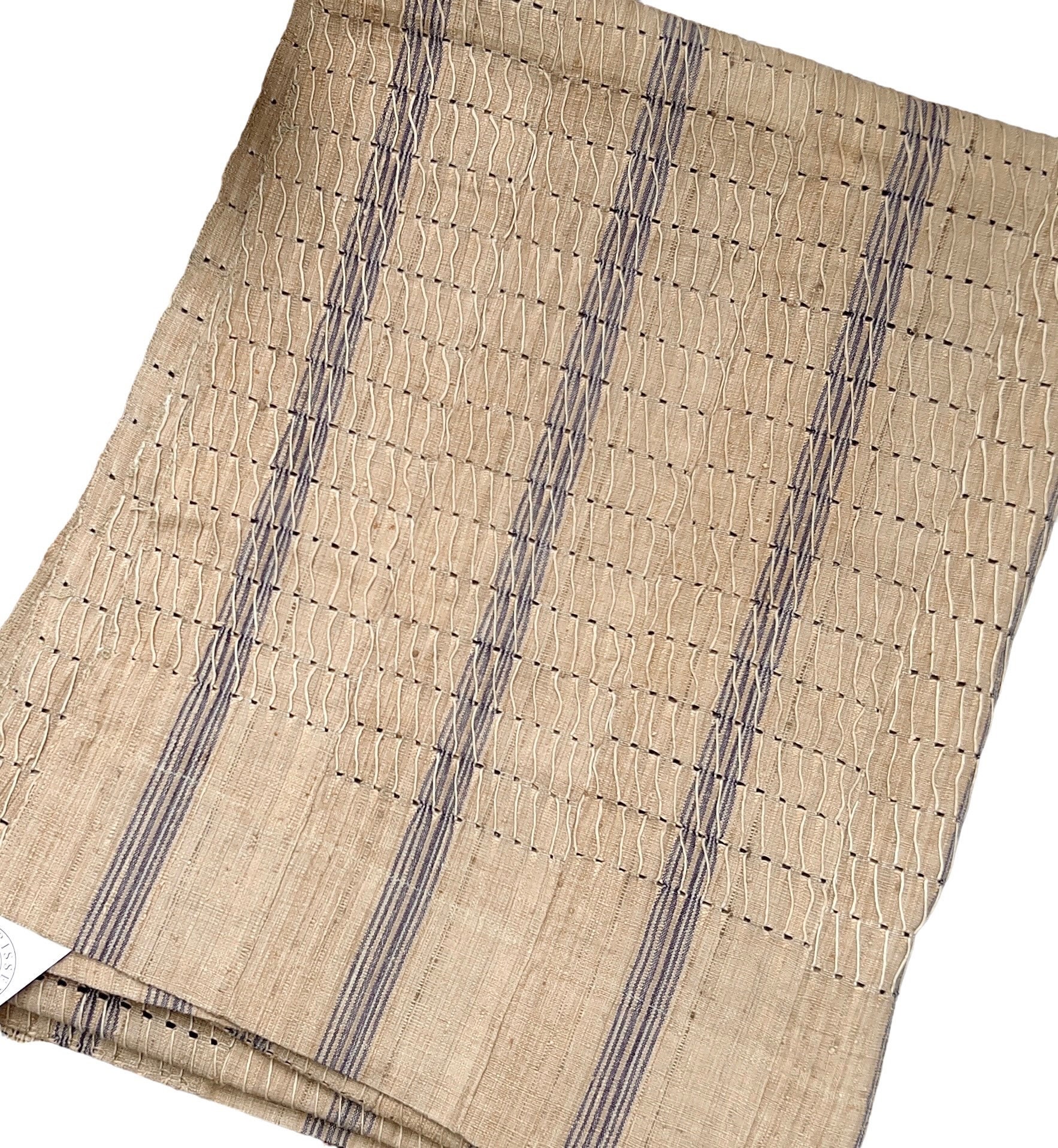 RESERVED: Mud Cloth Fabric, Vintage African Aso Oke Textile, Flax Color ...