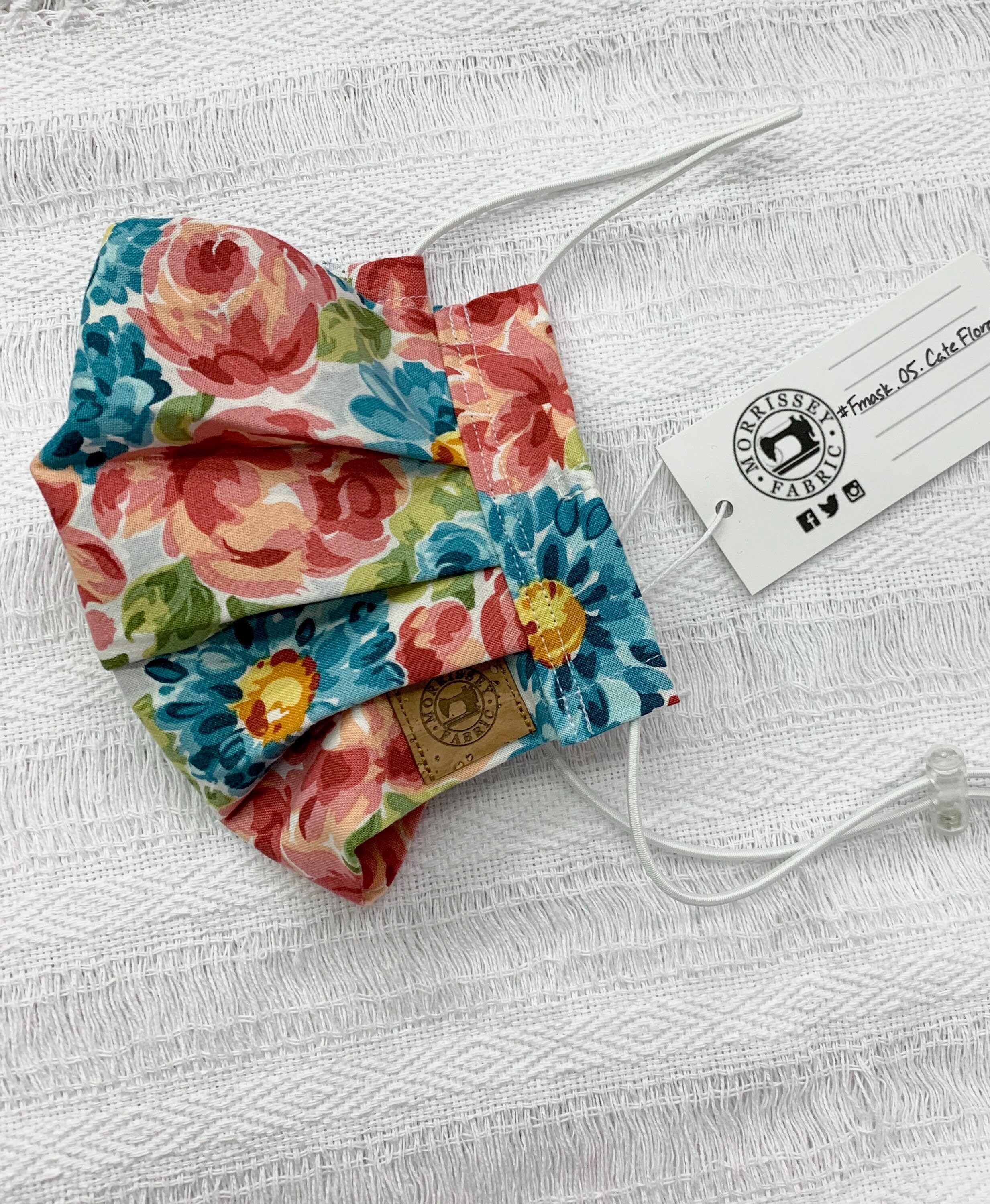 Face mask, Pleated face mask, floral face mask, adjustable facemask ...