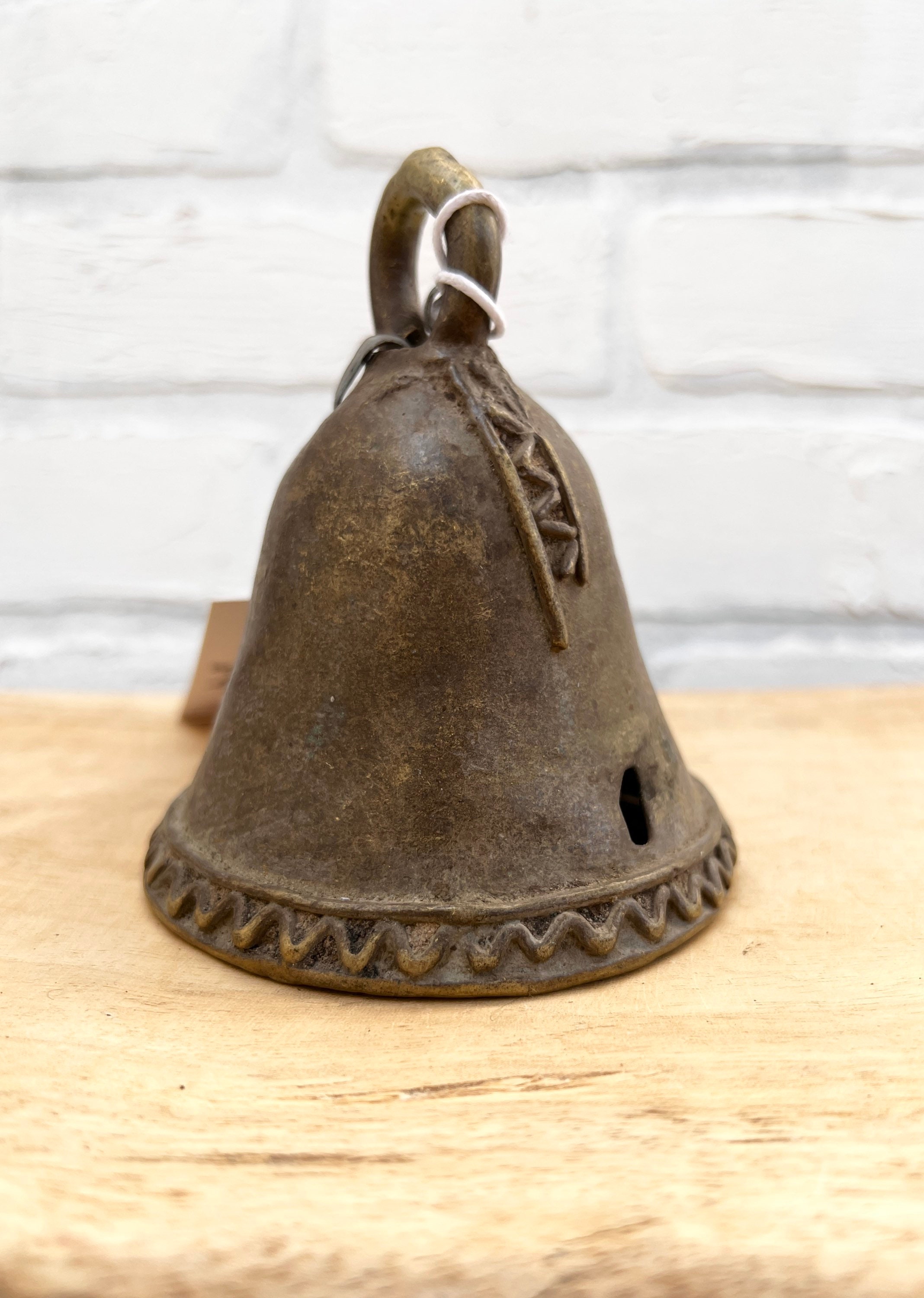 Vintage Brass Bell, Rustic African hand made brass bell, Home Decor ...