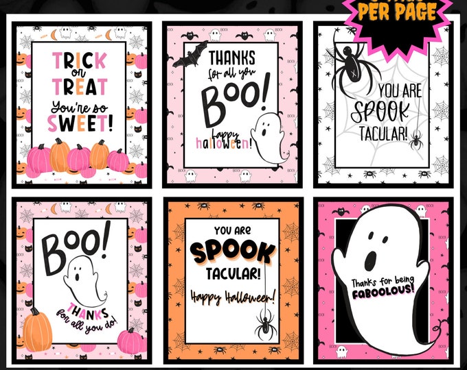 Halloween Appreciation, Printable Halloween Favor Tag, Halloween Gift ...