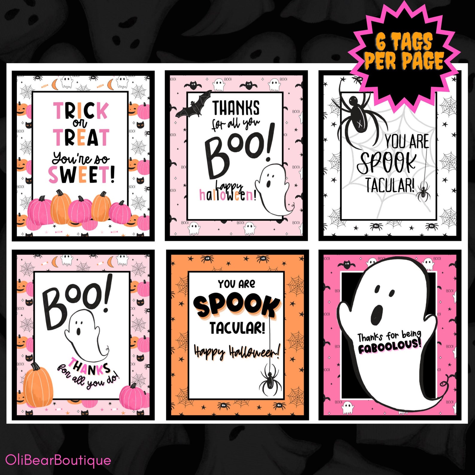 Printable Halloween Favor Tags, Candy Gram (digital Download) - Etsy