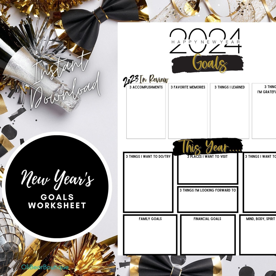 2024 Goals, New Years Resolutions, New Year Goals, Goal Planner, 2023 ...