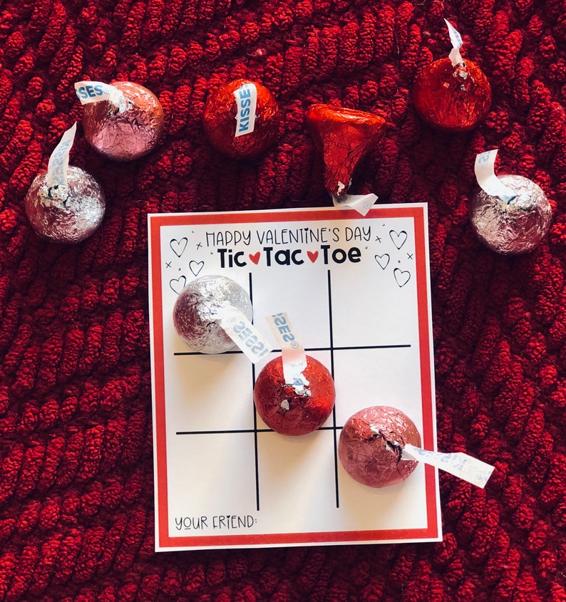 Tic Tac Toe Valentine DIY Valentine Printable Valentine - Etsy