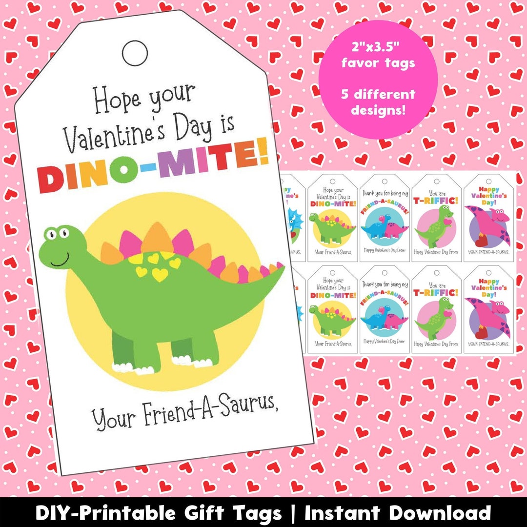 Dinosaur Valentine, DIY Valentine, Printable Valentine, Classroom ...
