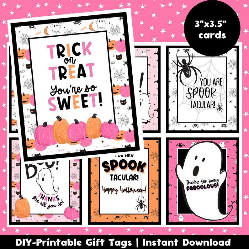 Printable Halloween Favor Tags, Candy Gram (digital Download) - Etsy