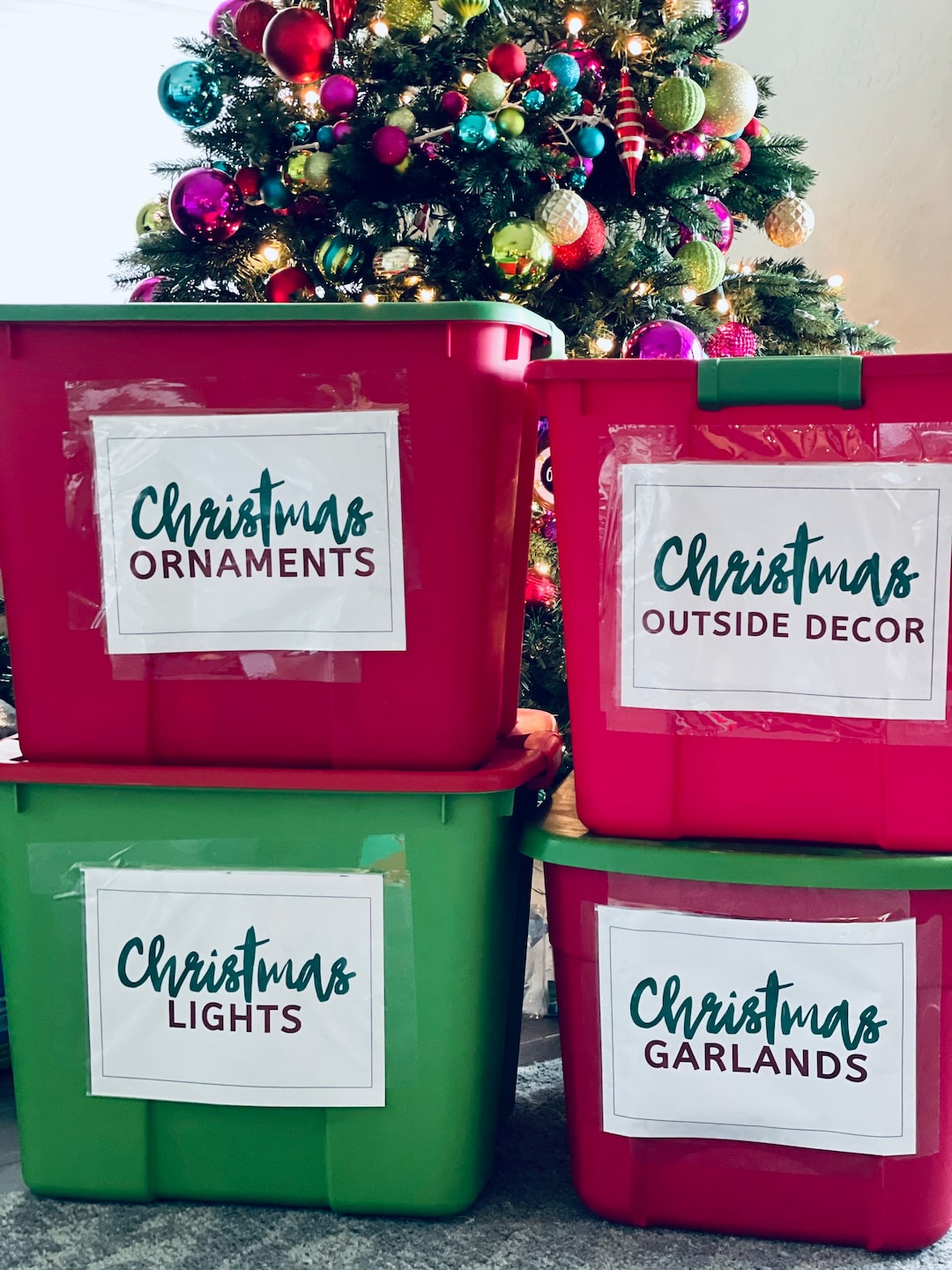 Christmas Bin Storage Labels, Christmas Organization, Christmas Storage ...