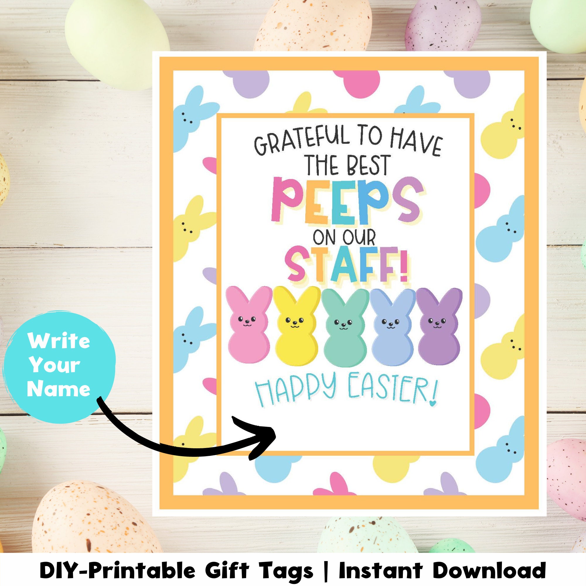 Easter Peeps Staff Appreciation Gift Tags (digital Download) - Etsy