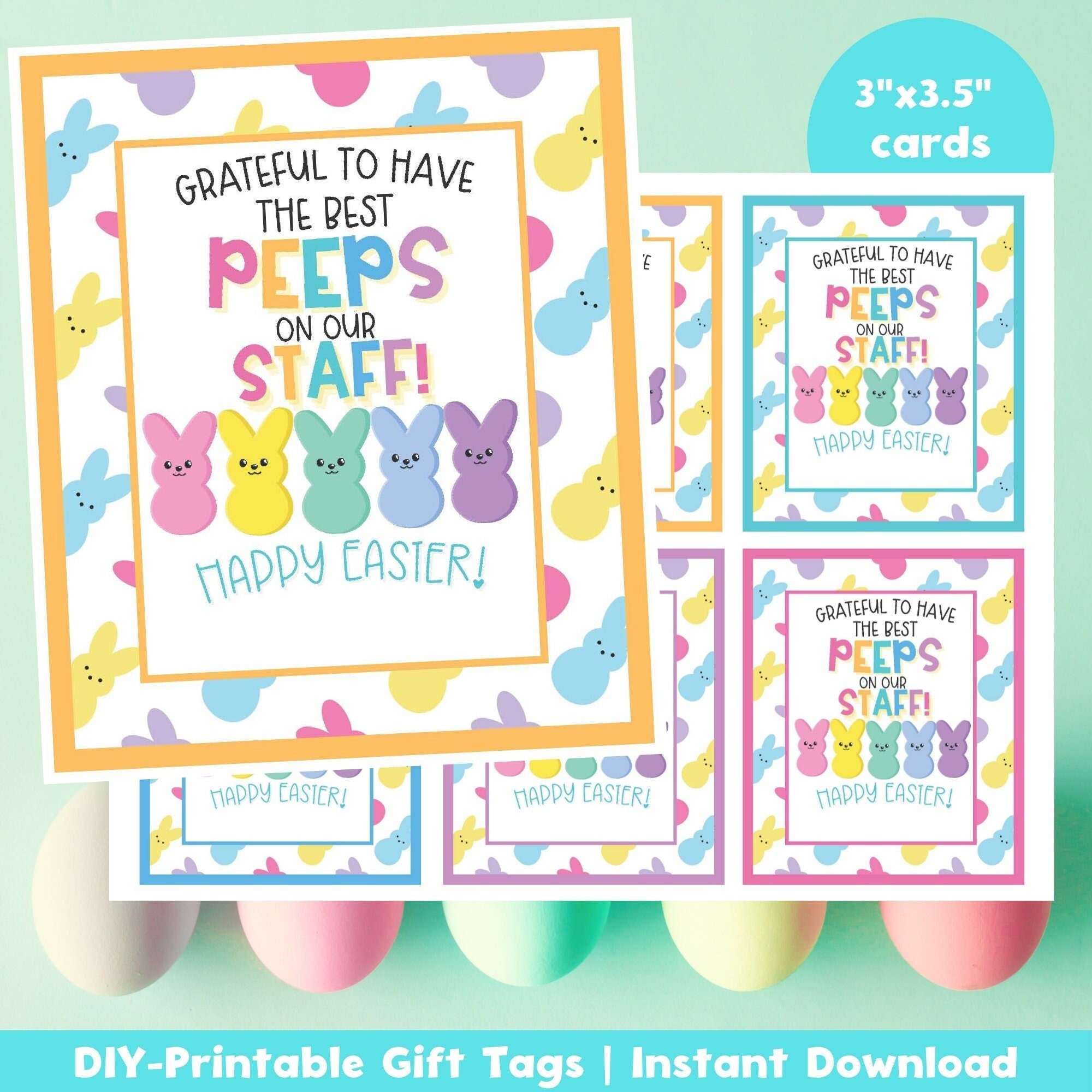 Easter Peeps Staff Appreciation Gift Tags (digital Download) - Etsy