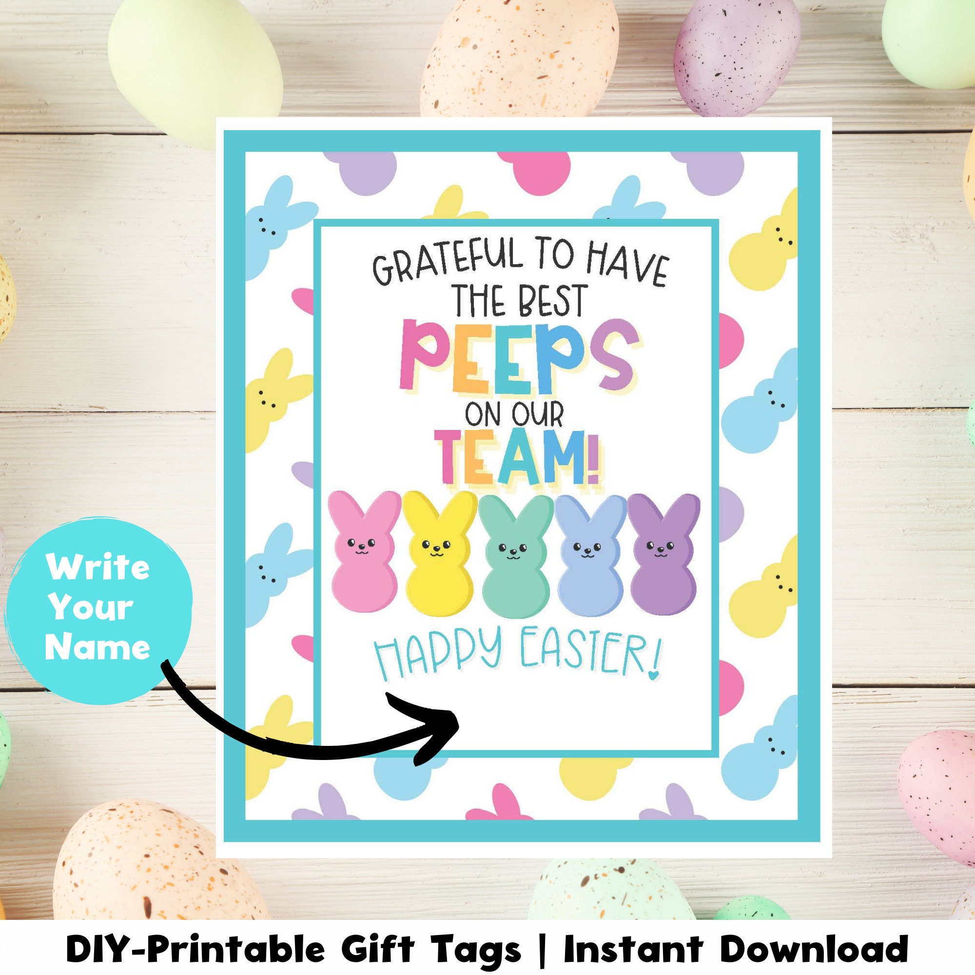 Easter Peeps Gift Tag, Team Appreciation (digital Download) - Etsy