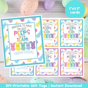 Easter Tag, Printable Treat Tag, Easter Peeps Tag, Coworker Peeps Gift ...