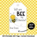 Bee Valentine, DIY Valentine, Printable Valentine, Valentine Gift Label ...