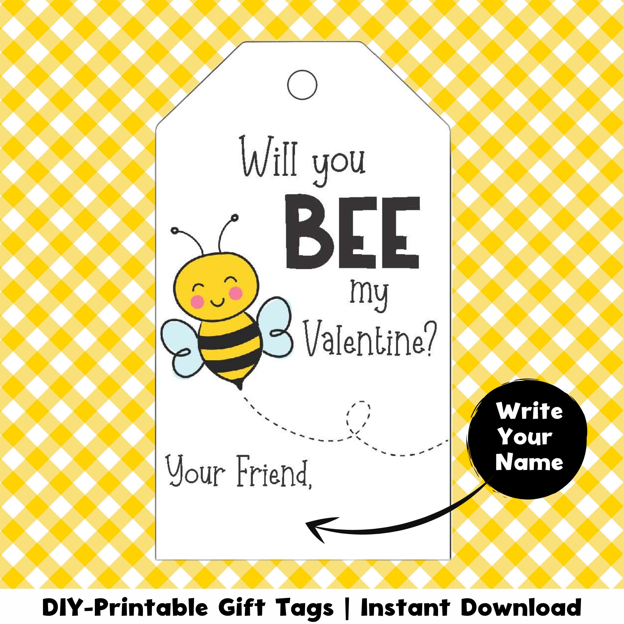 Bee Valentine DIY Valentine Printable Valentine Valentine | Etsy