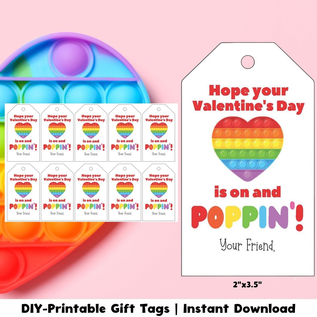Pop It Valentine, DIY Valentine, Printable Valentine, Classroom ...