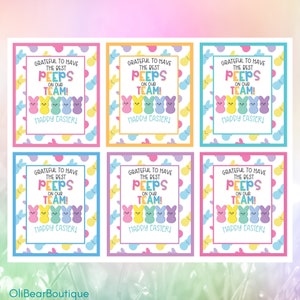 Easter Tag, Printable Treat Tag, Easter Peeps Tag, Coworker Peeps Gift ...