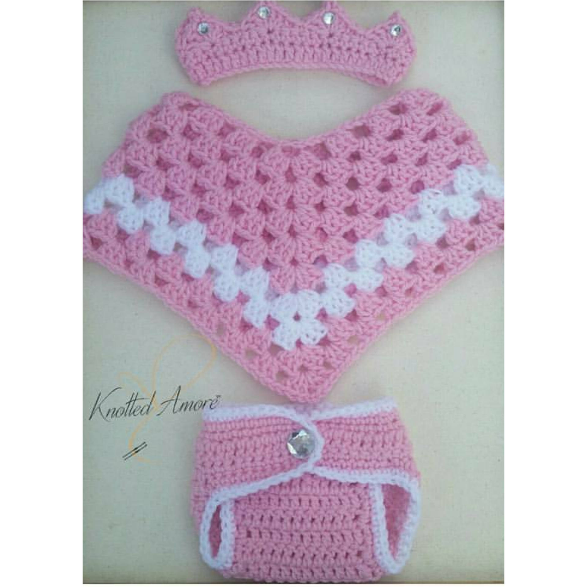 Custom crochet princess poncho set newborn photo prop | Etsy