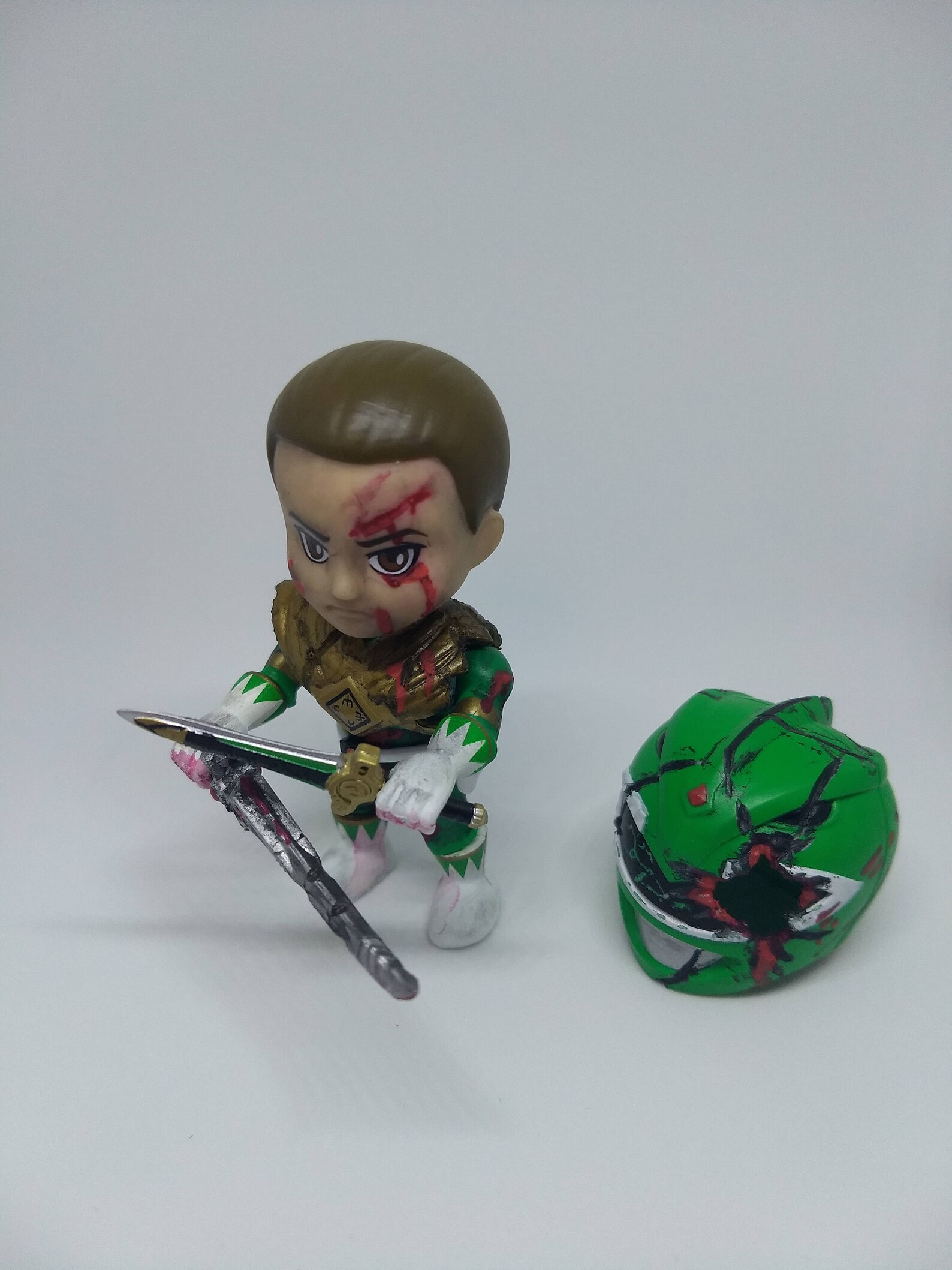 Mighty Morphin Power Rangers Battle Damaged Green Ranger | Etsy