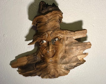 Carved wood faces | Etsy