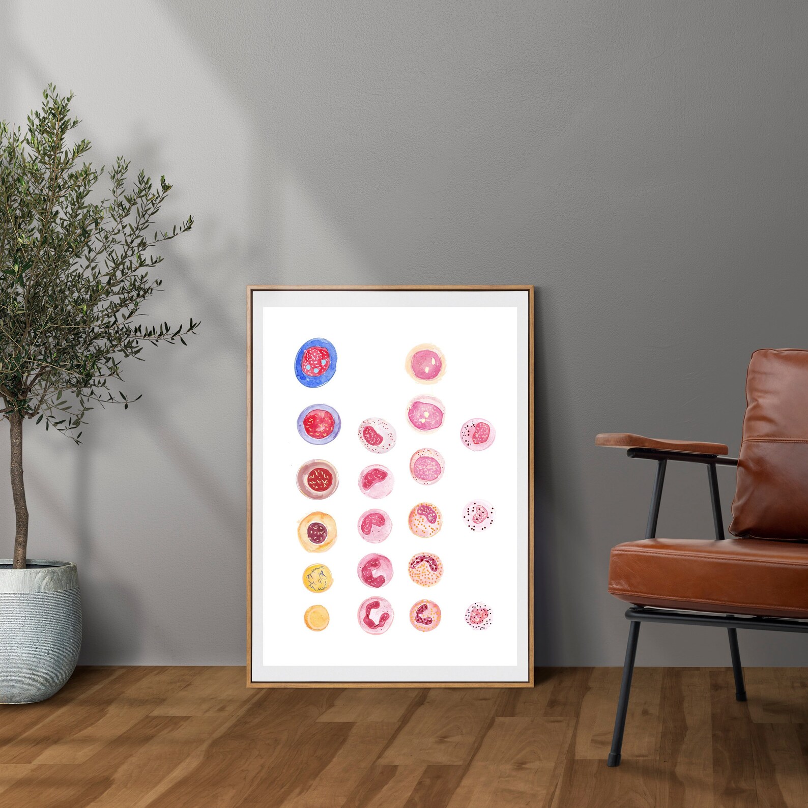 Blood Cell Art Hematology Art Erythrocytes Granulocytes - Etsy