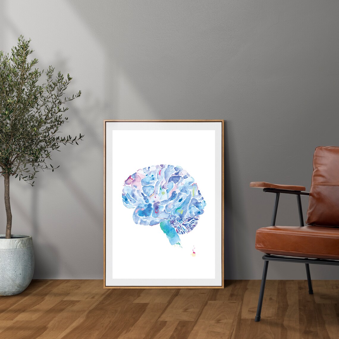 Brain Anatomy Art Neurology Wall Art Neurologist Gift - Etsy