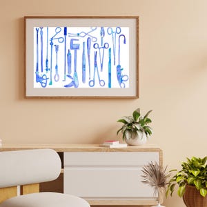 Surgery Instruments Art, Surgeon Gift, General Surgery Art. Obgyn Gift ...