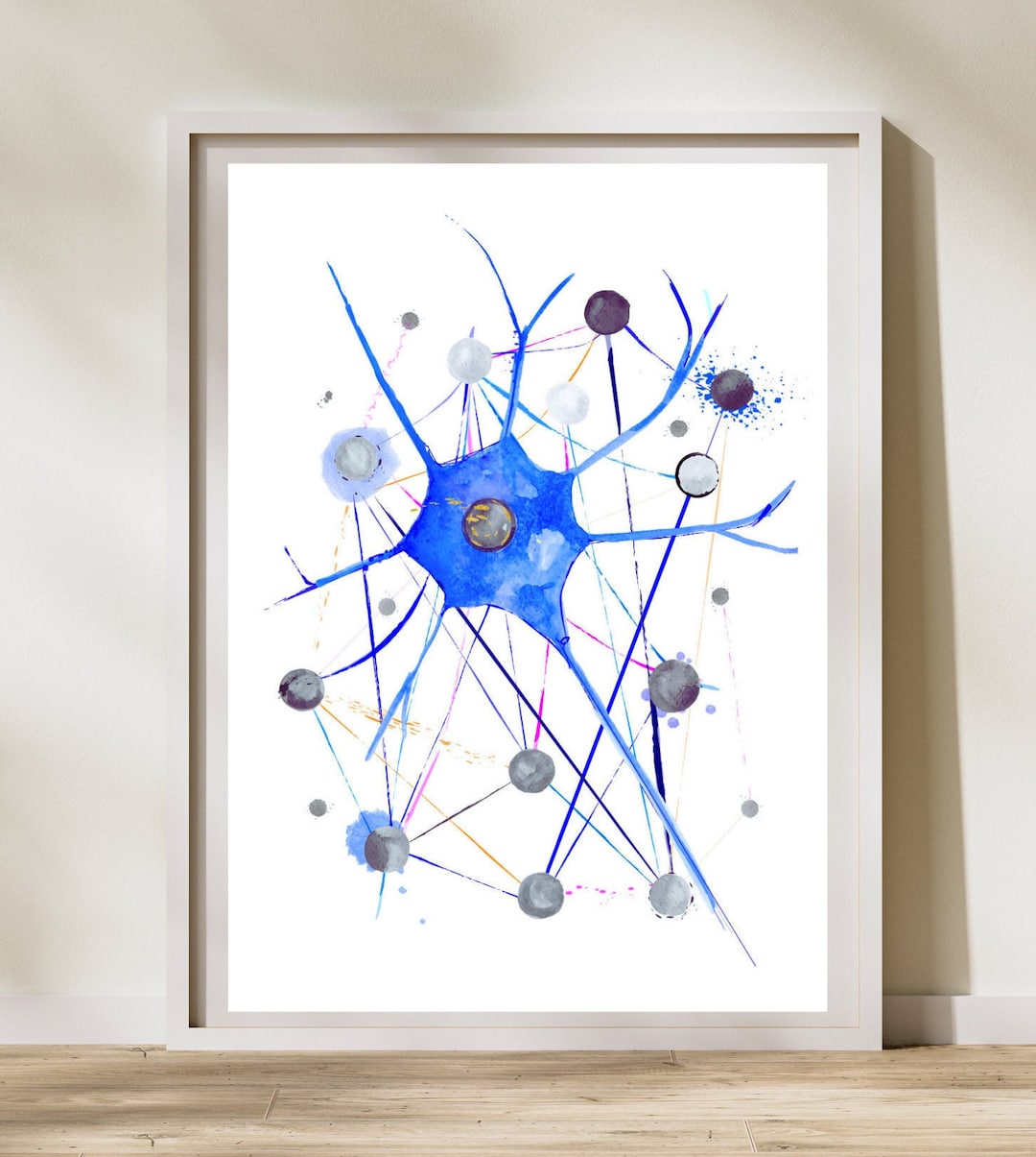 Neuron Art, Neuroscience Gift, Nervous System, Neurology Art ...