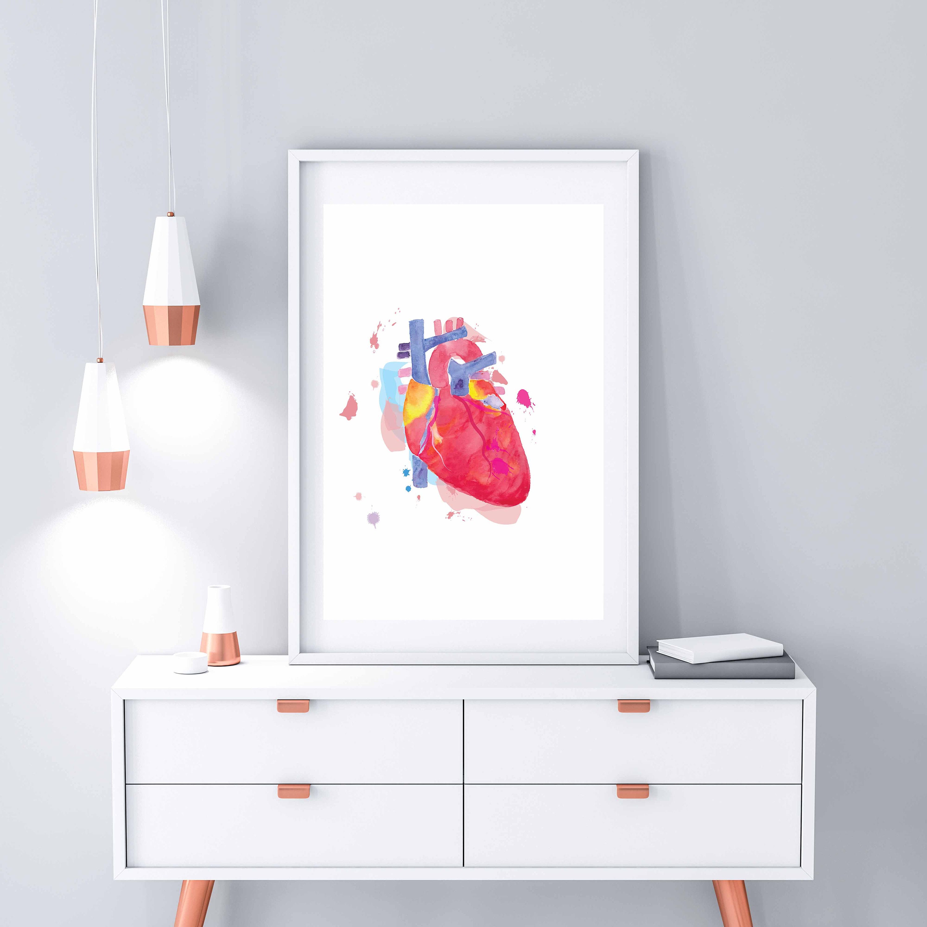Heart Anatomy Art Print Medical Office Wall Art Cardiology | Etsy