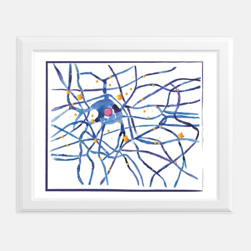 Synapse Science Art Print Synaptic Cleft Biology Poster Wall | Etsy