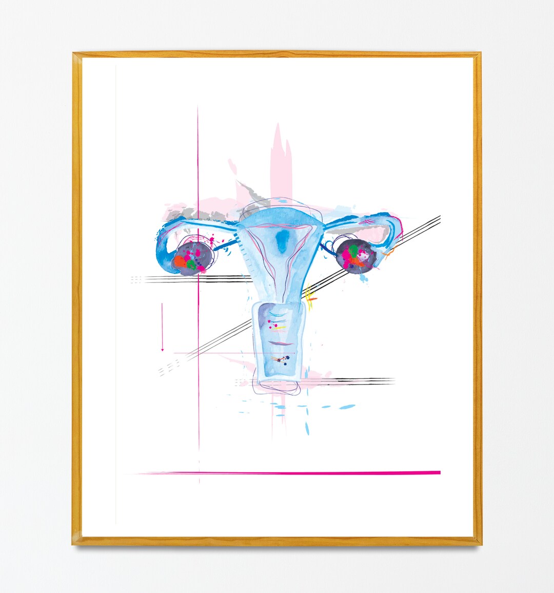 Uterus Anatomy Art Midwife Art Obgyn Artwork Obgyn Office Etsy