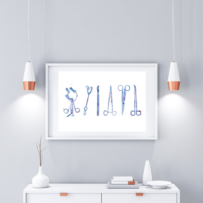 Surgery Instruments Art Surgeon Gift General Surgery Art. | Etsy