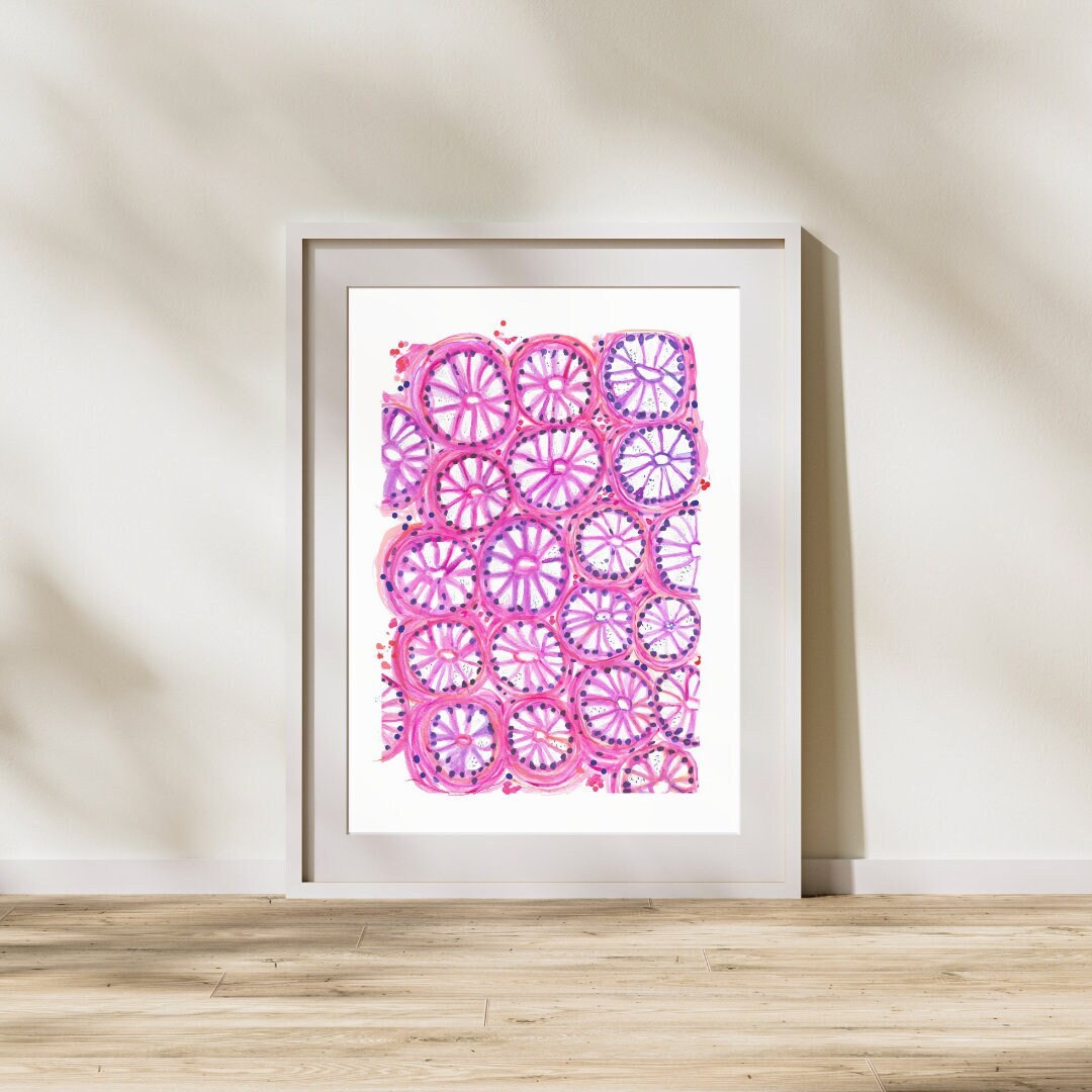 Colon Histology Watercolor Art Print, Gastroenterology Pathology Art ...