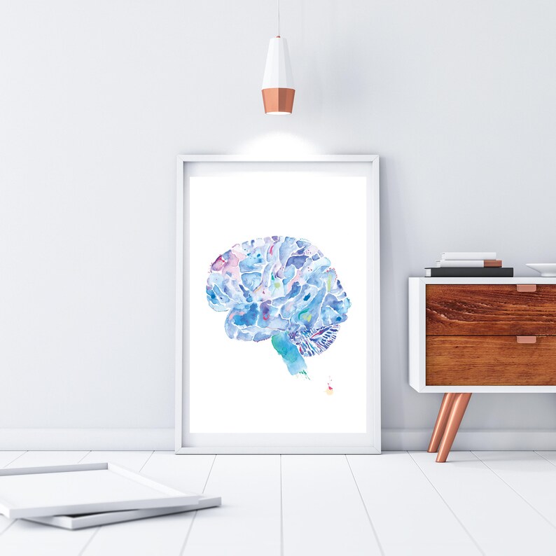 Brain Anatomy Art Neurology Wall Art Neurologist Gift | Etsy