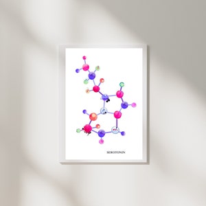 Serotonin Art, Neuroscience Art, Neurotransmitter, Hormone Art ...