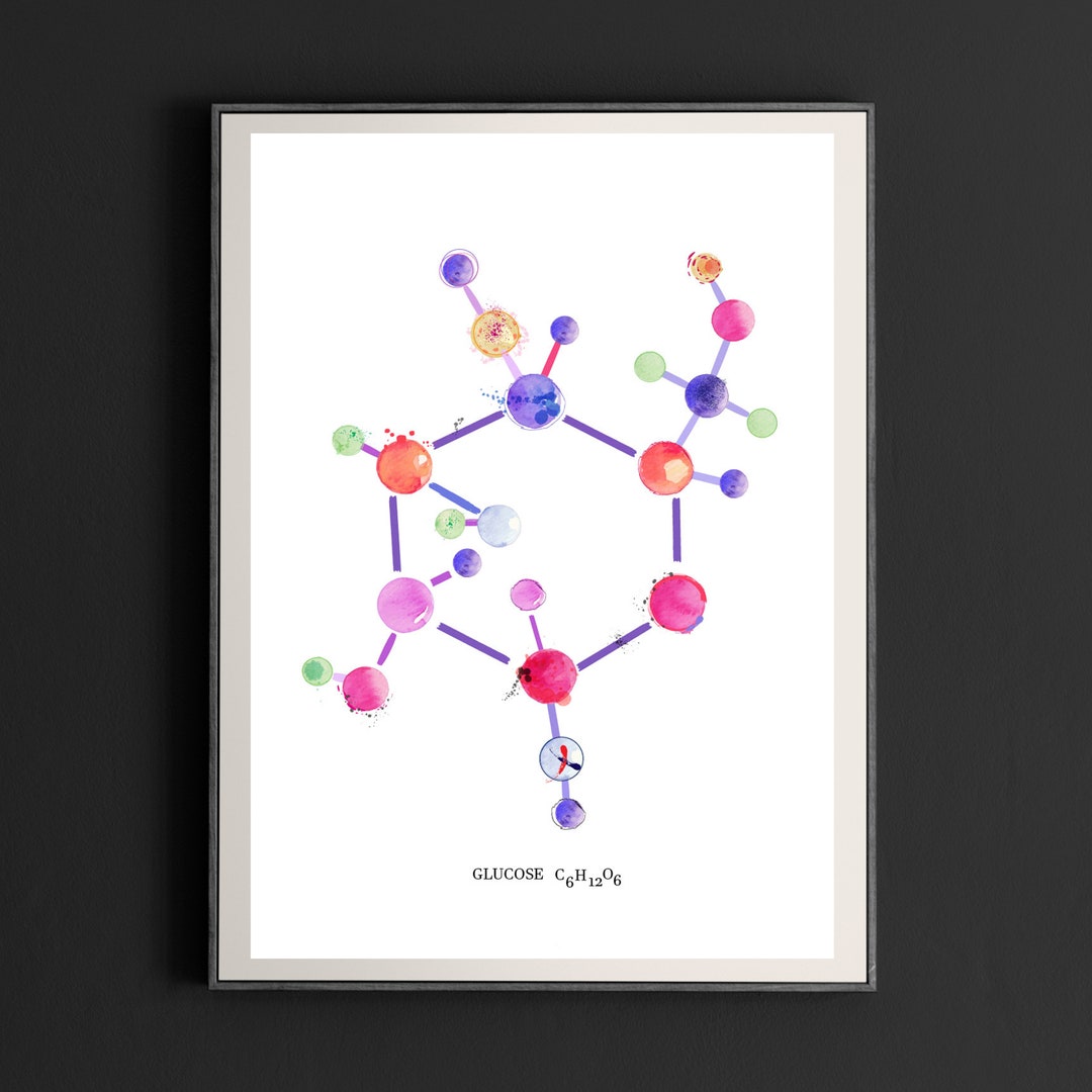 Glucose Molecule Biochemistry Poster Chemistry Art Pharmacy - Etsy