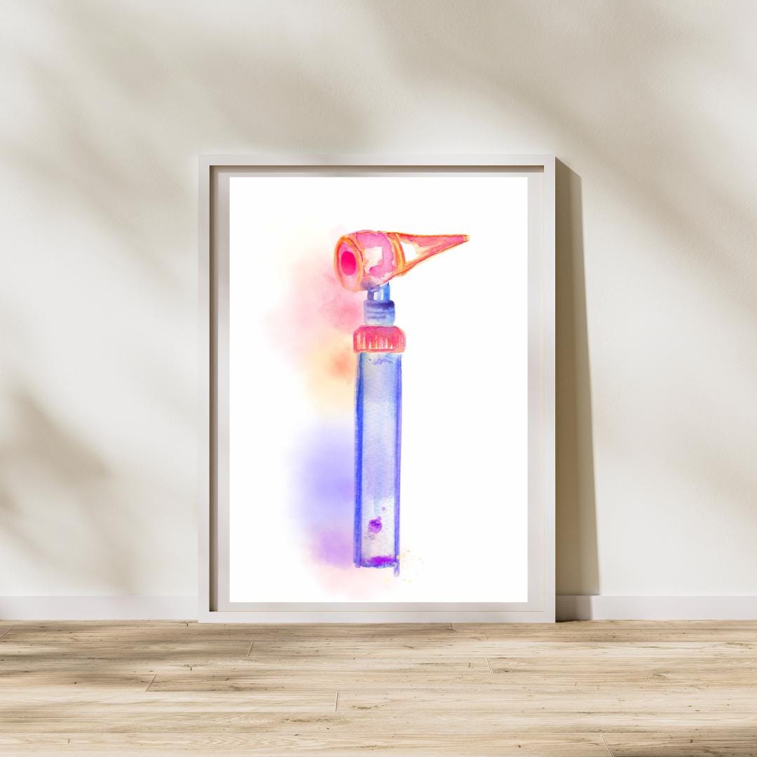Otoscope Art, ENT Otolaryngology Instrument Print, ENT Office Decor ...