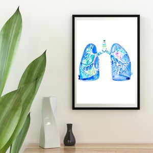 Lung Anatomy, Respiratory Therapy Art, RT Gift, Pneumology Art ...