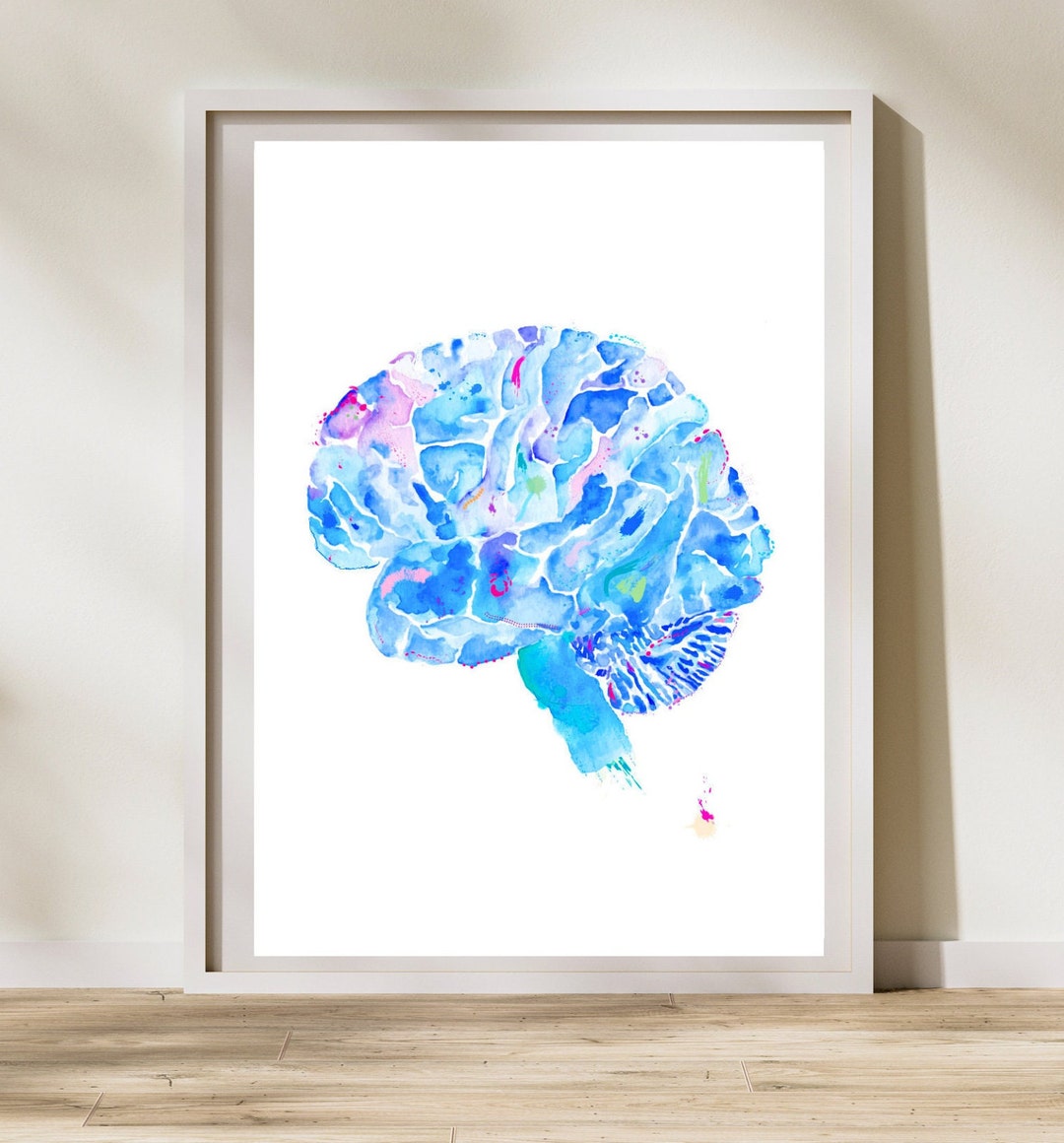 Brain Anatomy Art, Neurology Wall Art, Neurologist Gift, Neuroscience ...